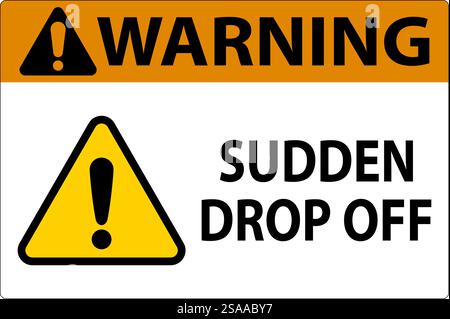 Warning Sign Sudden Drop Off Stock Vector Image & Art - Alamy