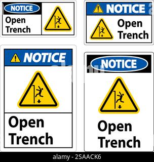 Notice Sign Open Trench Stock Vector Image & Art - Alamy
