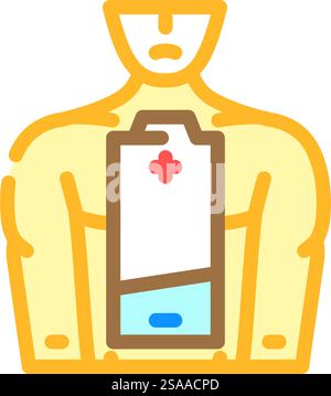 chronic fatigue syndrome color icon vector illustration Stock Vector ...
