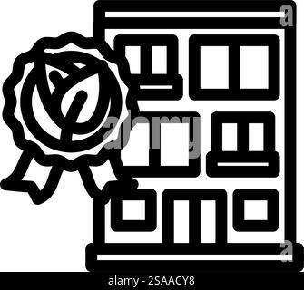 leed certification green building line icon vector. leed certification ...
