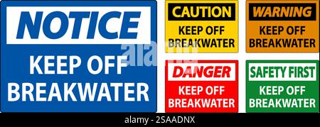 Danger Sign, Keep Off Breakwater Stock Vector Image & Art - Alamy