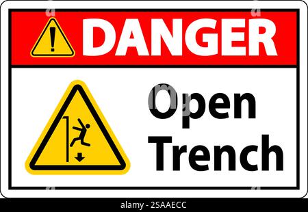 Danger Sign Open Trench Stock Vector Image & Art - Alamy