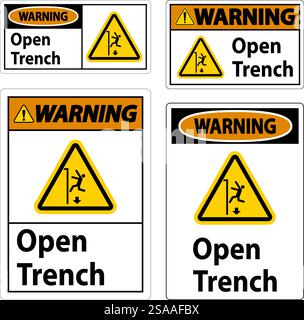 Warning Sign Open Trench Stock Vector Image & Art - Alamy