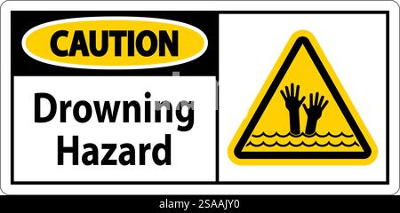 Beach Safety Sign Caution - Drowning Hazard Stock Vector Image & Art ...