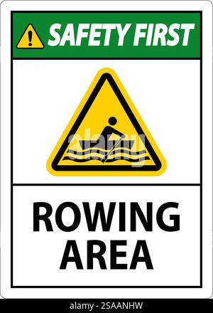 Water Safety First Sign - Rowing Area Stock Vector Image & Art - Alamy