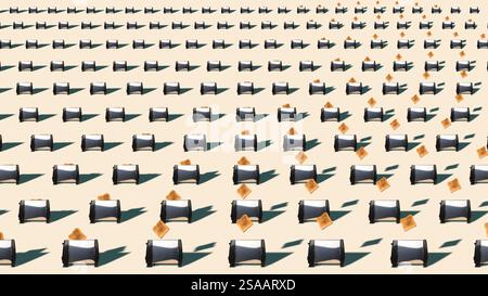 Toasters ejecting bread simple flat lay minimal composition pattern ...