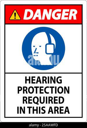 Danger Sign High Noise Area Hearing Protection May Be Required Stock ...