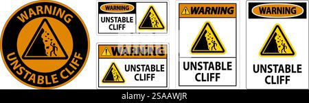 Water Safety Sign, Warning - Unstable Cliff Stock Vector Image & Art ...