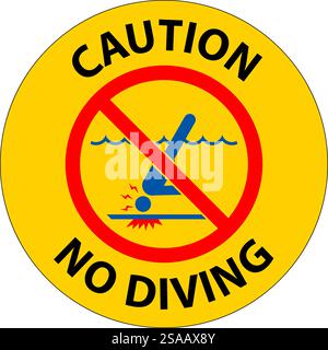 Pool Safety Sign Caution, No Swimming Alone Stock Vector Image & Art ...