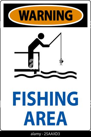 Water Safety Sign Warning -Fishing Area Stock Vector Image & Art - Alamy
