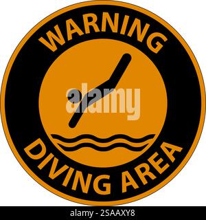 Water Safety Sign Warning - Diving Area Stock Vector Image & Art - Alamy