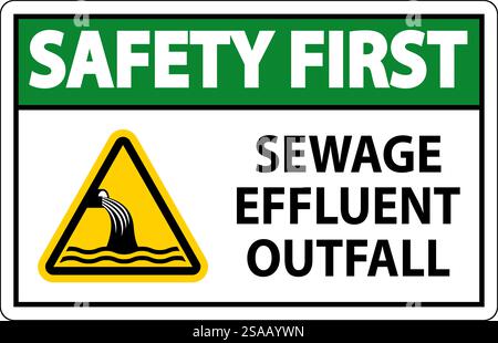 Water Safety First Sign - Sewage Effluent Outfall Stock Vector Image ...