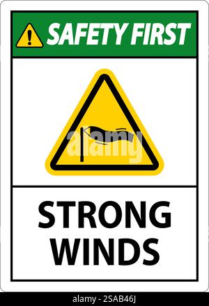Water Safety First Sign - Strong Winds Stock Vector Image & Art - Alamy