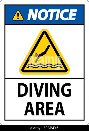 Water Safety Sign Notice - Diving Area Stock Vector Image & Art - Alamy