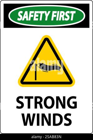 Water Safety First Sign - Strong Winds Stock Vector Image & Art - Alamy