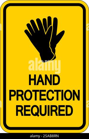 Caution Hand Protection Required Sign Stock Vector Image & Art - Alamy