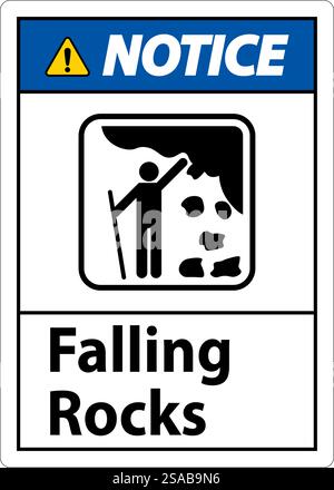 Notice Sign, Park Sign and Guide Sign, Falling Rocks Stock Vector Image ...
