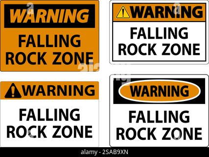 Warning Sign, Falling Rock Zone Stock Vector Image & Art - Alamy