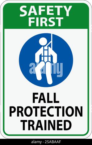 Hard Hat Decals, Safety First Fall Protection Trained Stock Vector ...