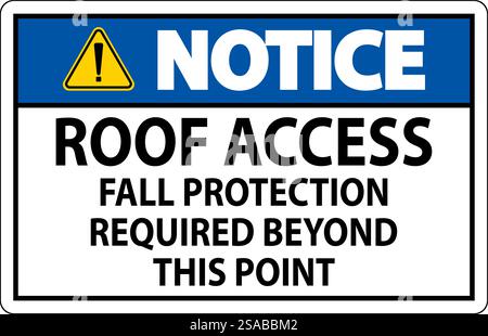 Notice Sign, Roof Access, Fall Protection Required Beyond This Point ...