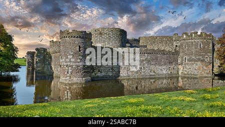 Medieval Beaumaris castle on Anglessey Island, Wales, built in 1282 for ...