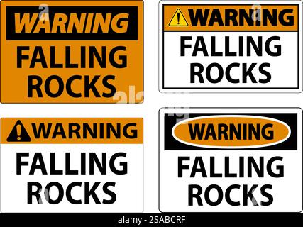 Falling Rocks Warning Sign – Yellow Diamond-Shaped Traffic Sign ...
