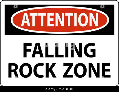 Attention Sign, Falling Rock Zone Stock Vector Image & Art - Alamy