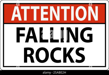 Attention Sign, Falling Rocks Stock Vector Image & Art - Alamy