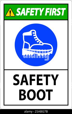 Safety boot sign designed to indicate the importance of wearing ...