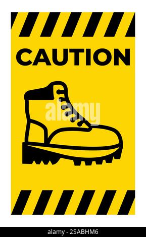 Caution sign featuring a safety boot icon Stock Vector Image & Art - Alamy