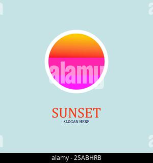 isolated round shape sunset vector logo Stock Vector Image & Art - Alamy