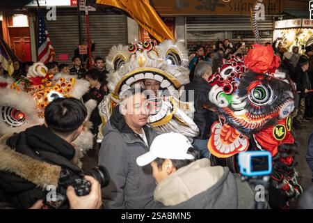 Members of the Chinese Freemasons perform a lion dance during the ...