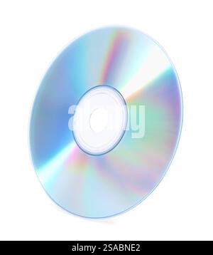 One shiny compact disc isolated on white Stock Photo - Alamy