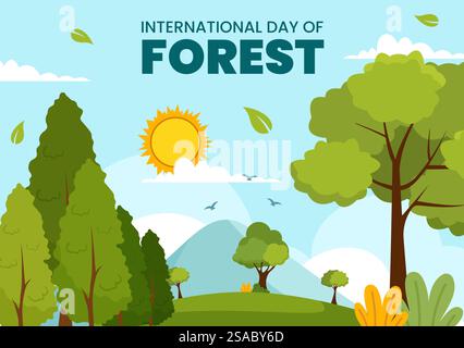 World Forestry Day Social Media Landing Page Flat Cartoon Hand Drawn ...