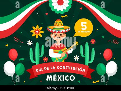 Dia De La Constitucion Vector Illustration. Translation: Happy ...