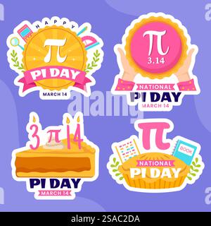 National Pie Day Label Flat Cartoon Hand Drawn Templates Illustration ...