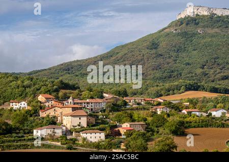 Bujanda village with typical houses, Alava, Basque Country, Spain Stock ...