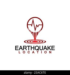 Earthquake Location logo Icon design Isolated on White Background. Map ...