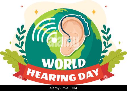 World Hearing Day Vector Illustration on March 3rd, Promoting Awareness ...