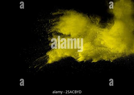 Yellow cloud of powdery dust is blowing in the air Stock Photo - Alamy