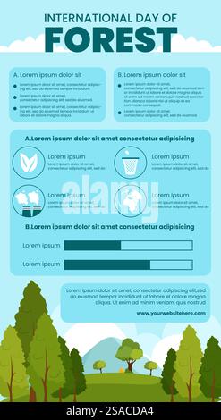 Forest Day Infographic Flat Cartoon Hand Drawn Templates Background ...