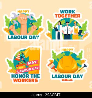 Flat illustration for labor day celebration Vector illustration Stock ...