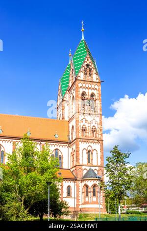 Germany, Freiburg, The Church of the Sacred Heart with its two ...