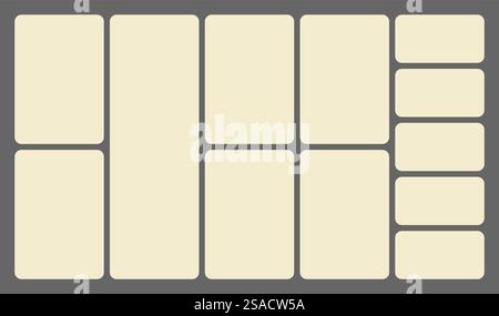 Dimensions 16x9 trendy bento grid layout style brick Ui UX templates ...