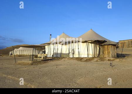 Tents in a desert camp in Agafay, Morocco Stock Photo - Alamy