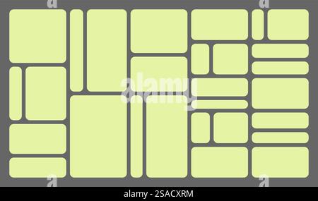 Dimensions 16x9 trendy bento grid layout style brick Ui UX templates ...