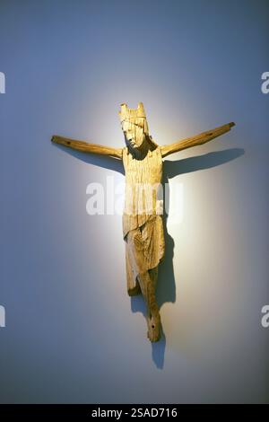 Germanisches Museum. Jesus on the cross. Crucifix. Sculpture. 12 th ...