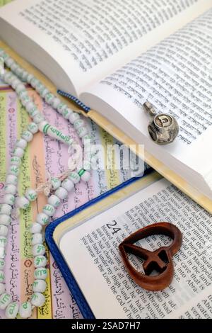 Bible, Quran and Torah. Concept of interfaith dialogue. Christianity ...