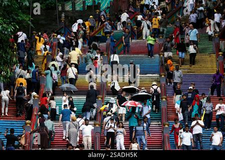 The multi-coloured steps at Batu Caves Hindu Temple. Pilgrimage. Kuala ...