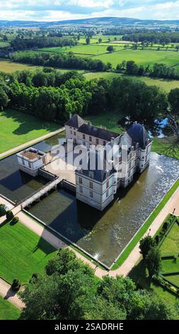 drone photo Cormatin castle france europe Stock Photo - Alamy